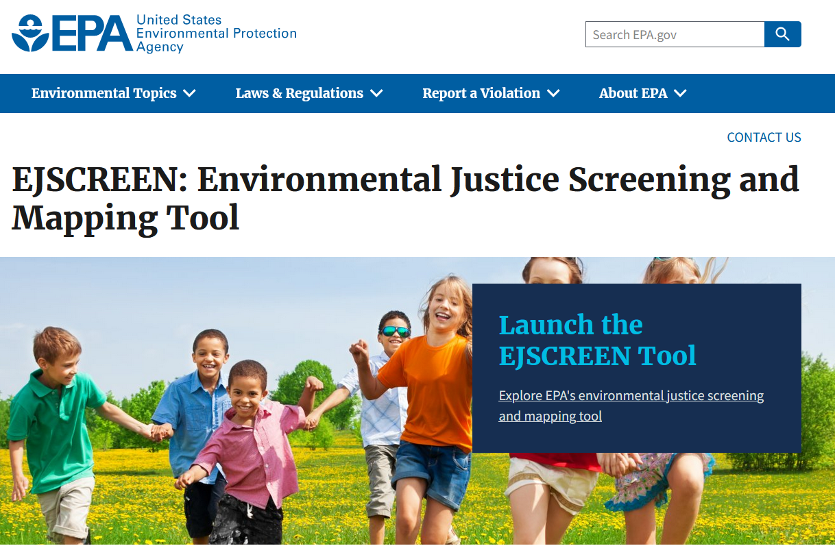 EJSCREEN: a tool for visualizing Environmental Justice – Spatially ...